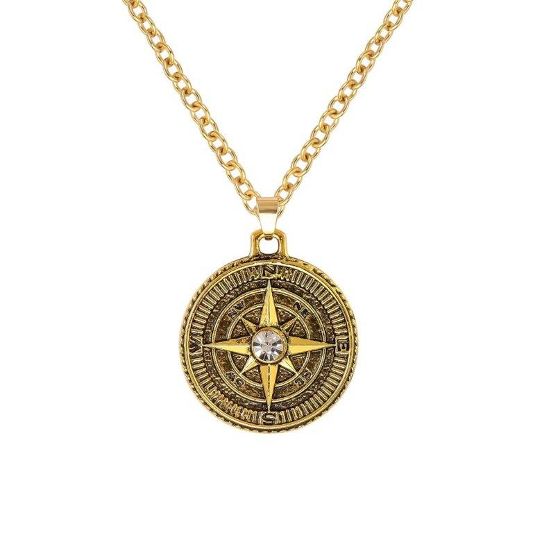 Men's Compass Pendant Necklace - Jewelry Reimagine